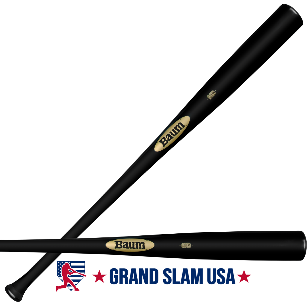 Baum Bat Maple Gold Stock Flared Knob-Black | Grand Slam USA